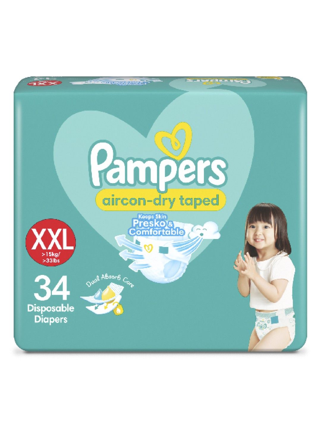 Pampers Baby Dry Taped XXL 34s x 1 pack (34 pcs) | edamama