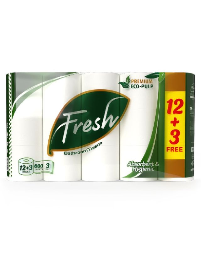 Fresh Eco-Pulp Bathroom Tissue 3Ply 200 Pulls 600S | edamama