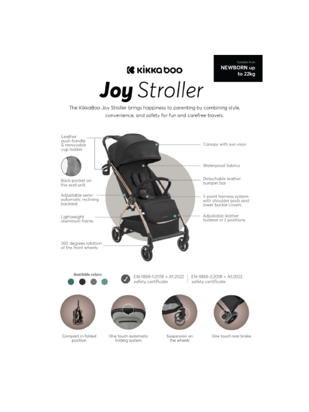 KikkaBoo Stroller Autofold Joy | edamama