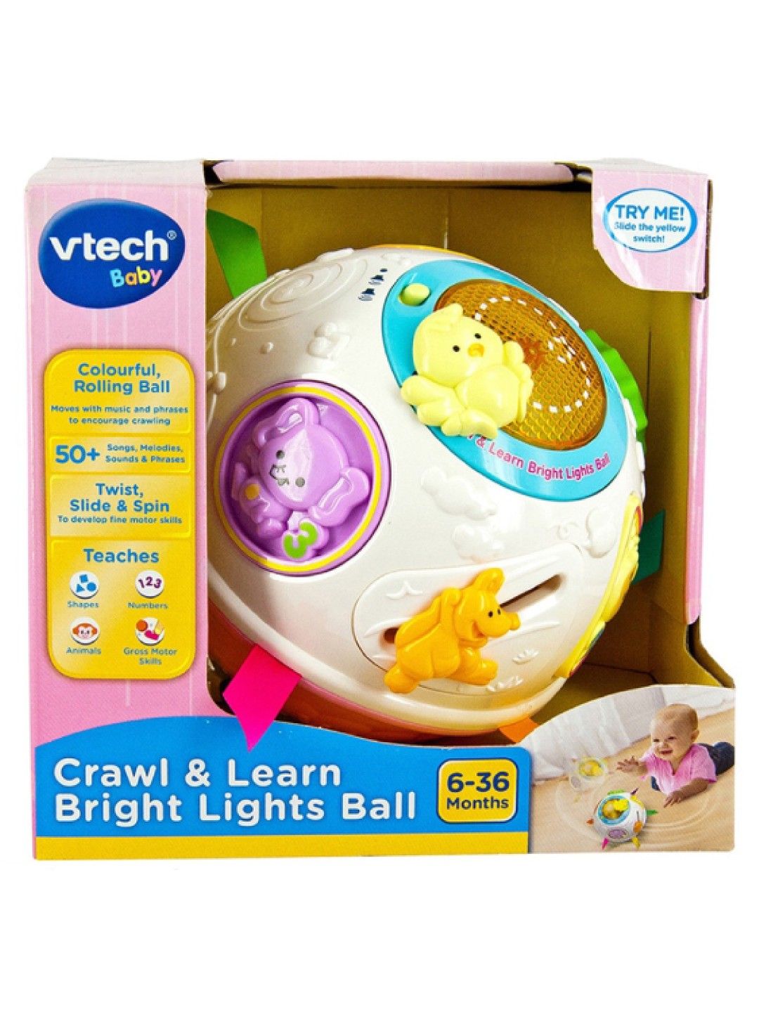 VTech Crawl and Learn Bright Light Ball - Pink | edamama