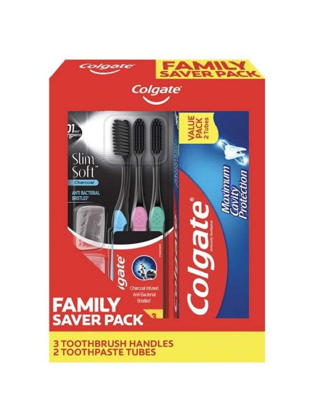 Colgate Family Saver Pack (3 Toothbrushes + 2 Toot | edamama