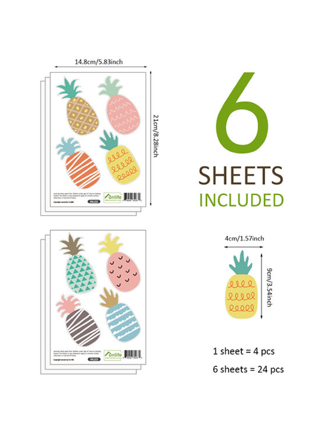 Juju Nursery Pineapples Wall Decals Nursery Sticke | edamama