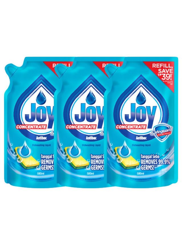 Joy Antibac Dishwashing Liquid Refill 3-Pack (580ml) | edamama