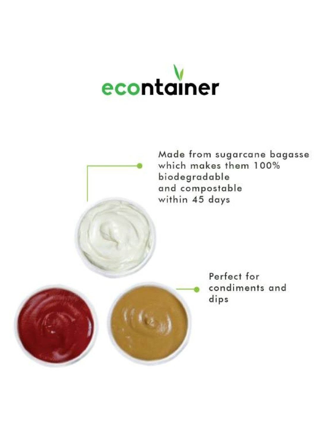 Econtainer Sugarcane Bagasse Sauce Cup Eco-friendl | edamama