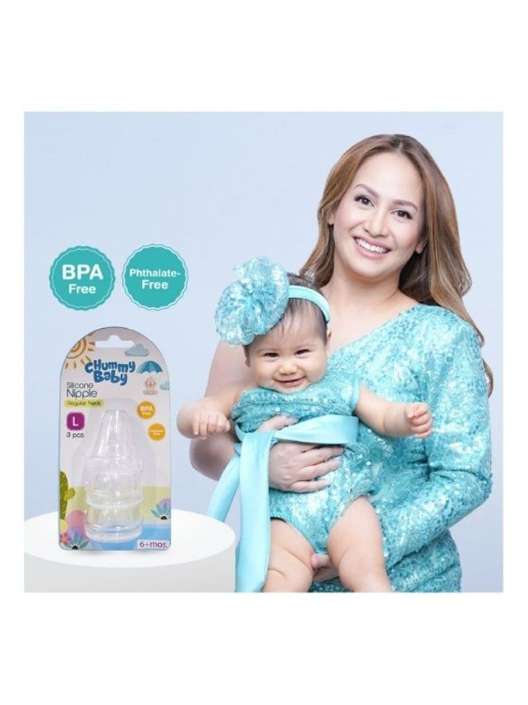 Chummy Baby Regular Neck Baby Silicone Nipple Large (3s) | edamama