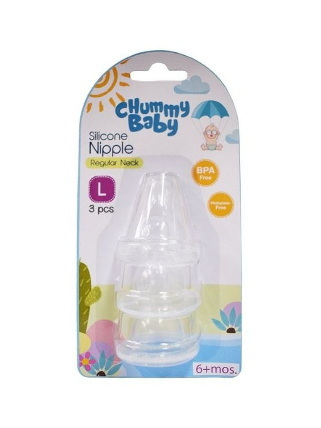 Chummy Baby Regular Neck Baby Silicone Nipple Large (3s) | edamama