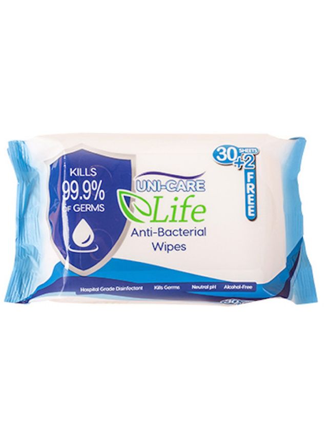 Uni-care Life Anti-Bacterial Wipes (32s) | edamama
