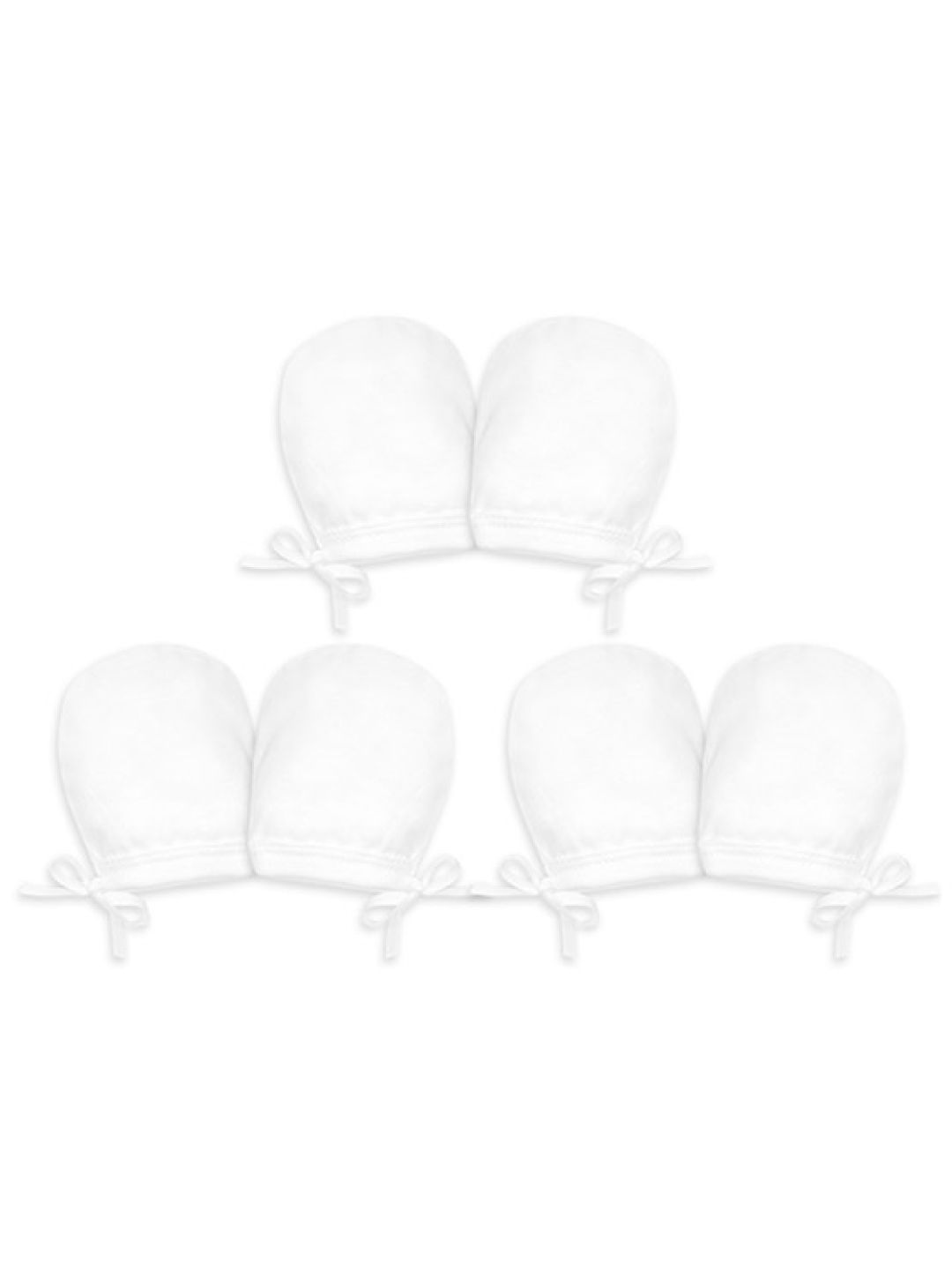 Cotton Stuff Mittens with String (3 pairs) | edamama