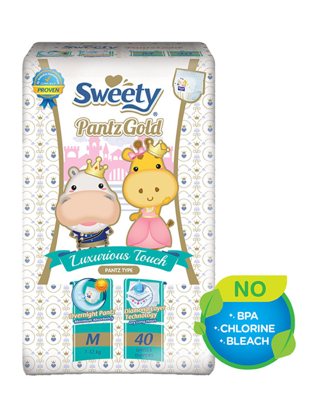 Sweety Gold Diaper Pants Medium (40 pcs) | edamama