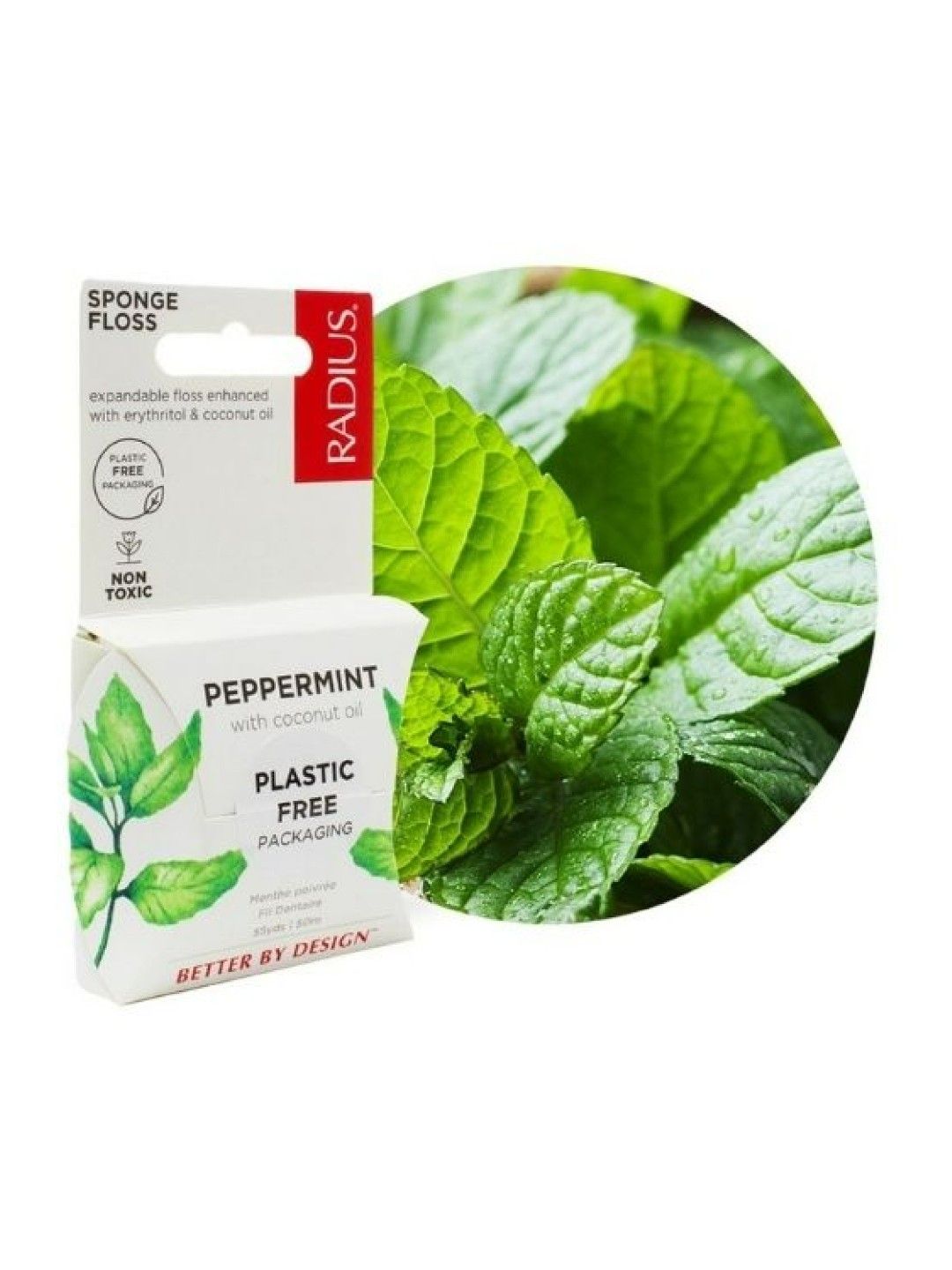 Radius Vegan Sponge Floss Peppermint (55 yds) | edamama