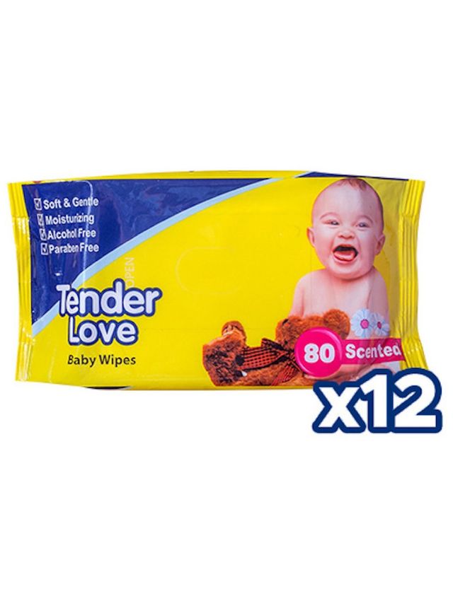 Tender Love Powder Scent Baby Wipes 12-Pack (80s) | edamama