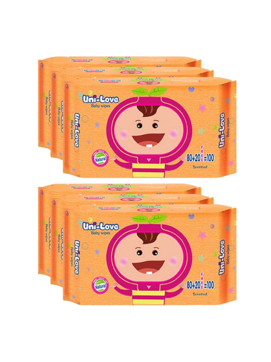 Uni-love Powder Scent Baby Wipes 100's (6-Pack) | edamama
