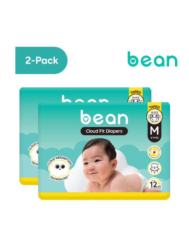bean [Bundle of 2] Cloud Fit Diapers Medium (30s)… | edamama