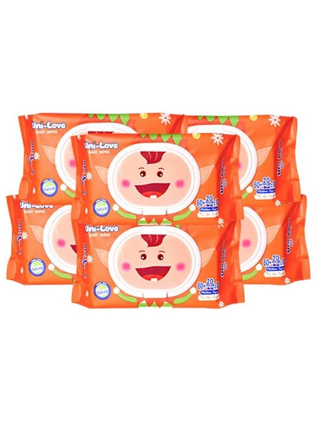 Uni-Love Baby Wipes Christmas Elf 100's 6-Pack | edamama
