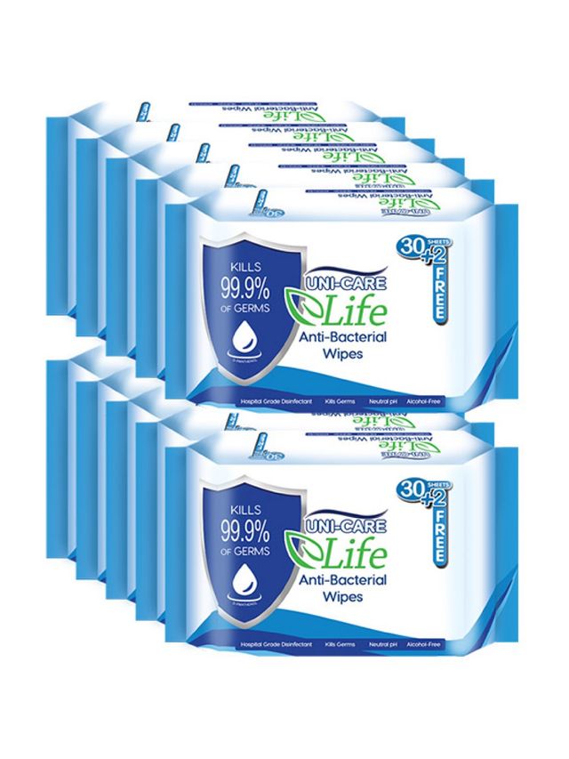 Uni-care Life Anti-Bacterial Wipes 32's (10-Pack) | edamama