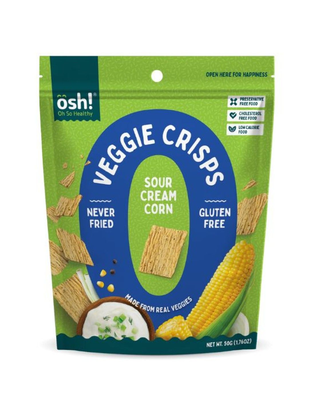 Oh So Healthy! Veggie Crisps Sour Cream Corn 50g | edamama