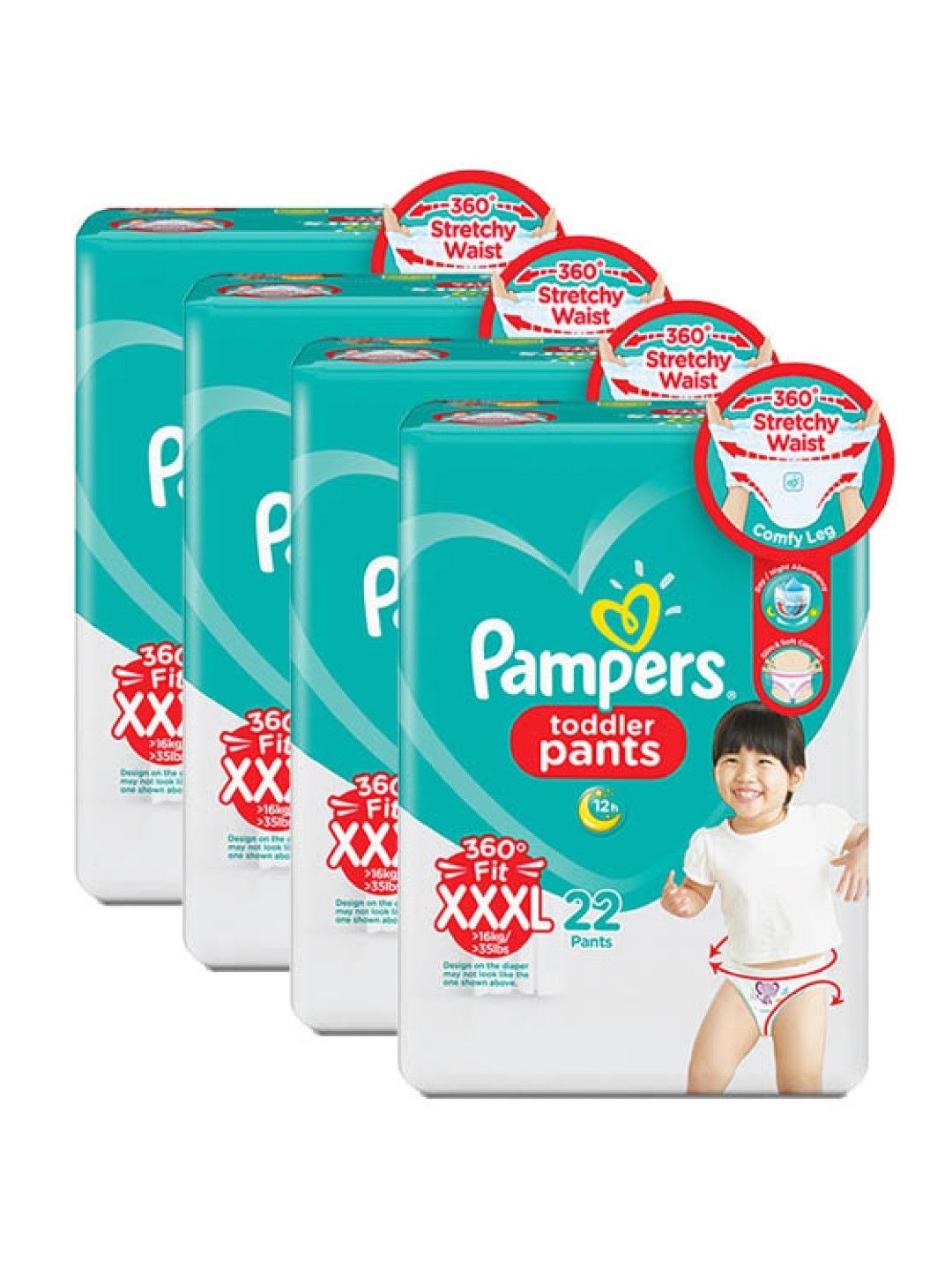 Pampers Baby Dry Pants XXXL 22s x 4 packs (88 pcs) | edamama