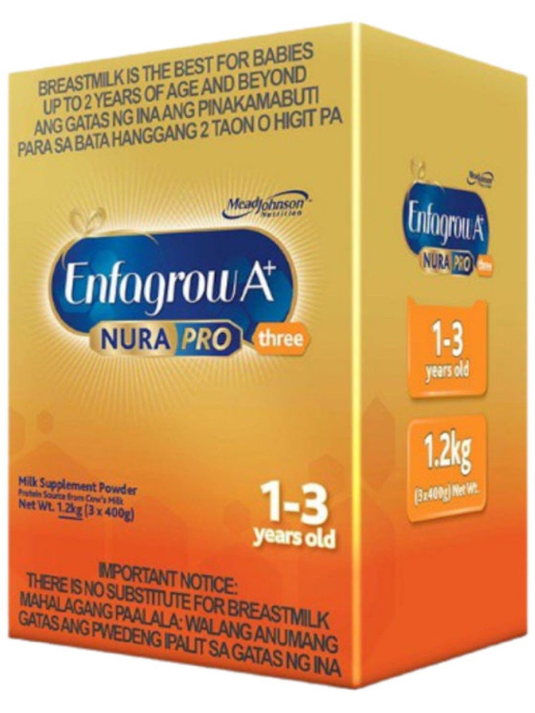 Enfagrow A+ Three NuraPro Milk Supplement Powder 1.2kg (1-3…