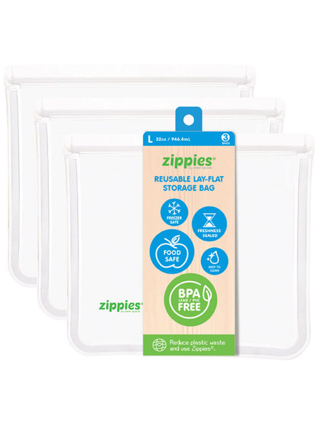 Zippies Original Reusable Lay Flat Bags Large - Bu | edamama