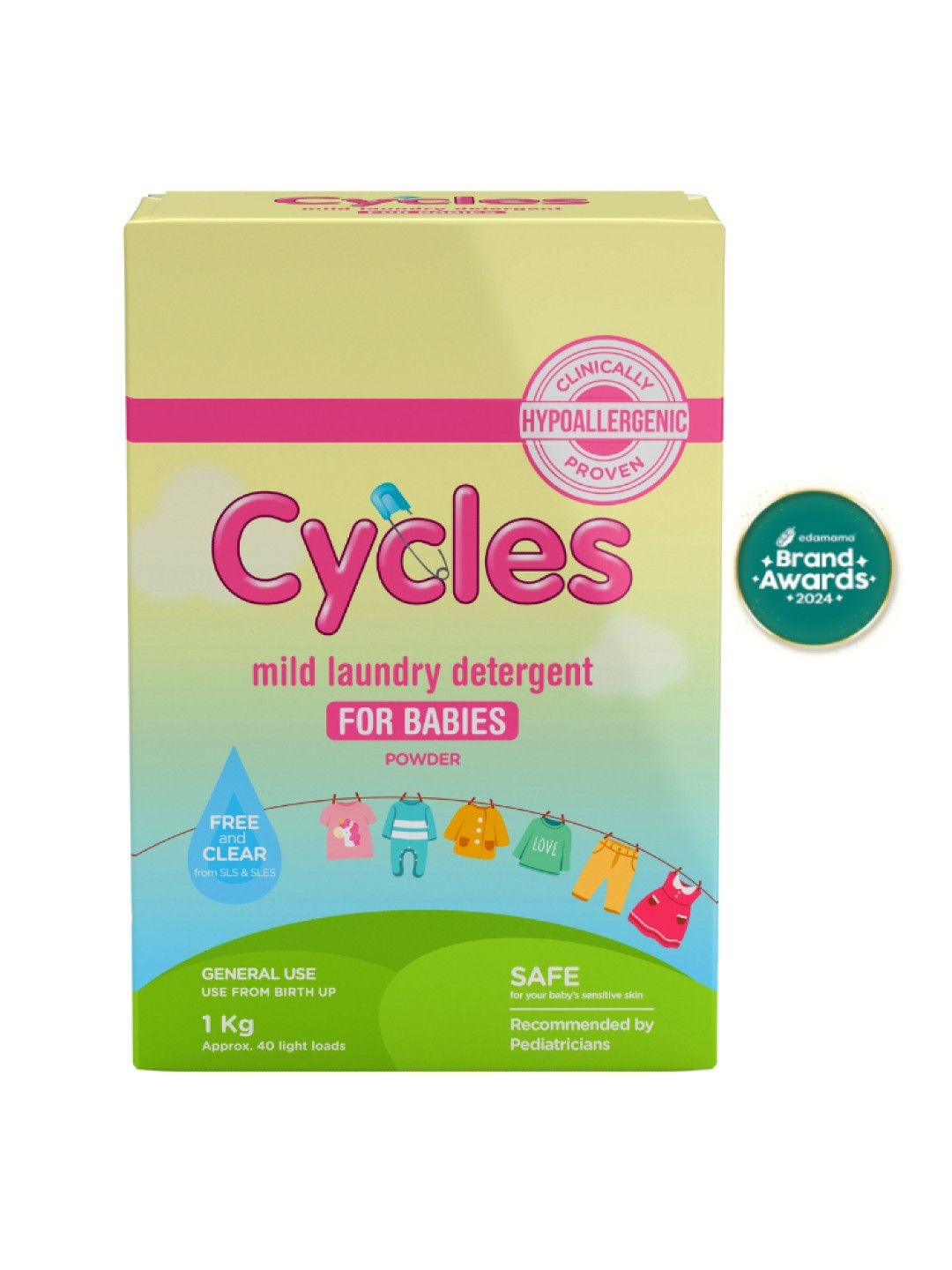 Cycles Mild Laundry Detergent Powder 1KG | edamama