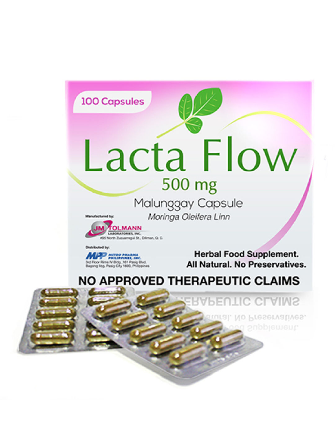 Lacta Flow Moringa Oleifera Linn 500mg (100s) | edamama